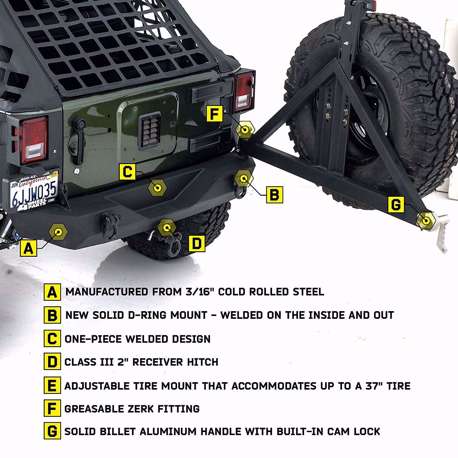 Alldogs Offroad Coop. Smittybilt 76856 JK Jeep Wrangler XRC Rear Bumper ...